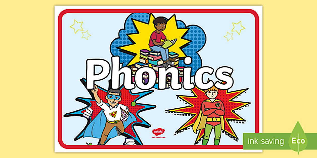 Cursive Superhero Phonics Display Poster (professor feito)