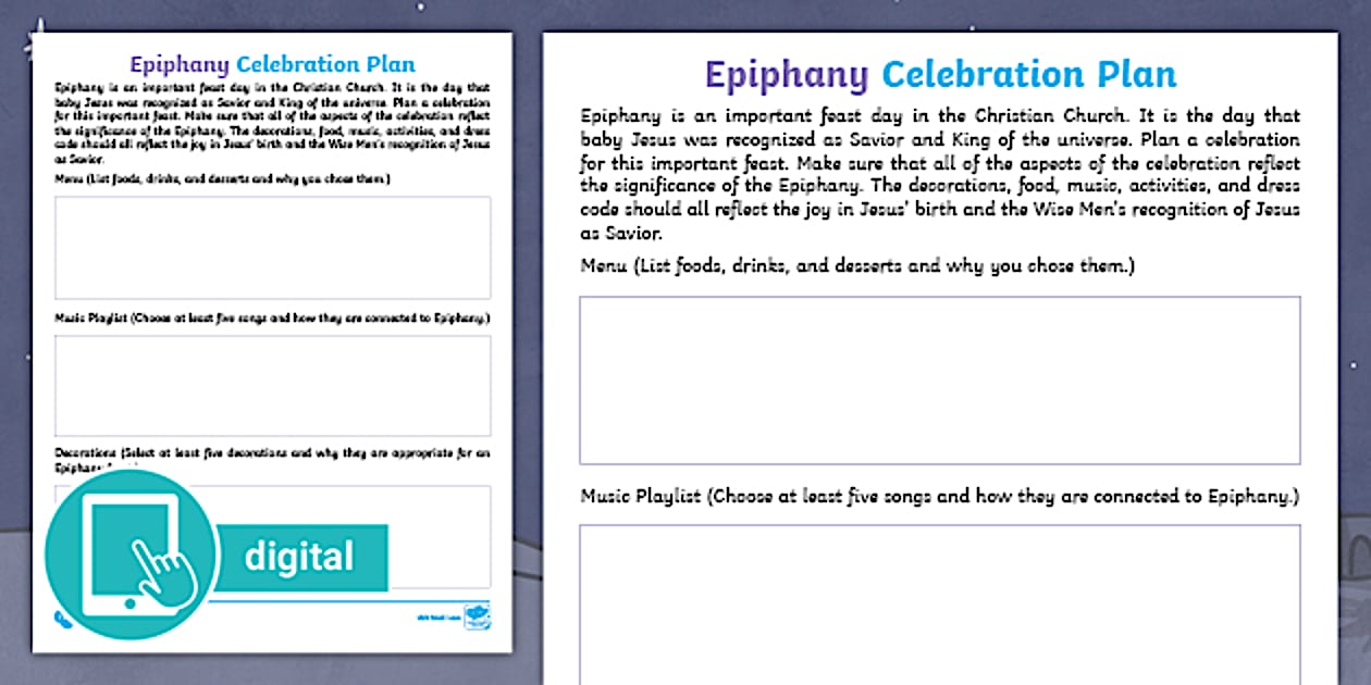 Epiphany Celebration Plan Worksheet (Teacher-Made) - Twinkl
