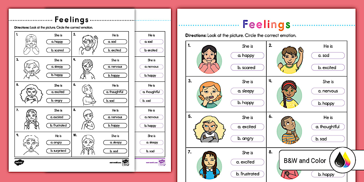 Feelings Worksheet for ELL (Lehrer gemacht) - Twinkl