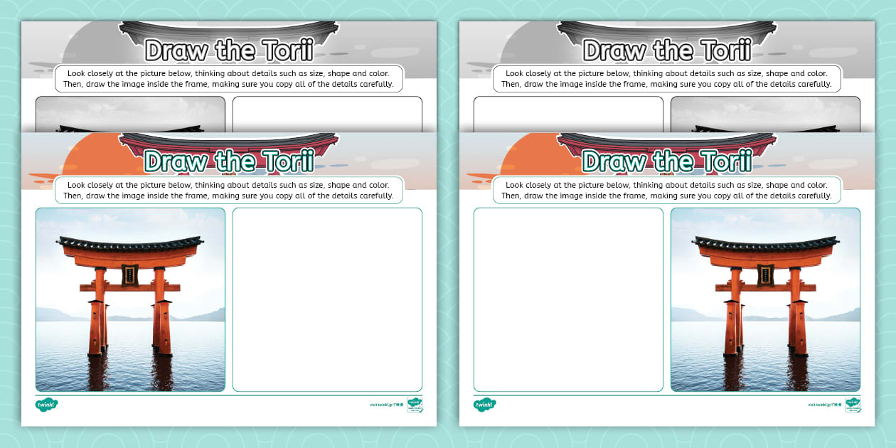 Draw the Torii Worksheet (teacher made) - Twinkl