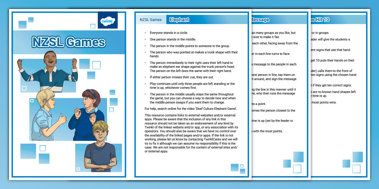 NZSL Games Without Resources (teacher made) - Twinkl
