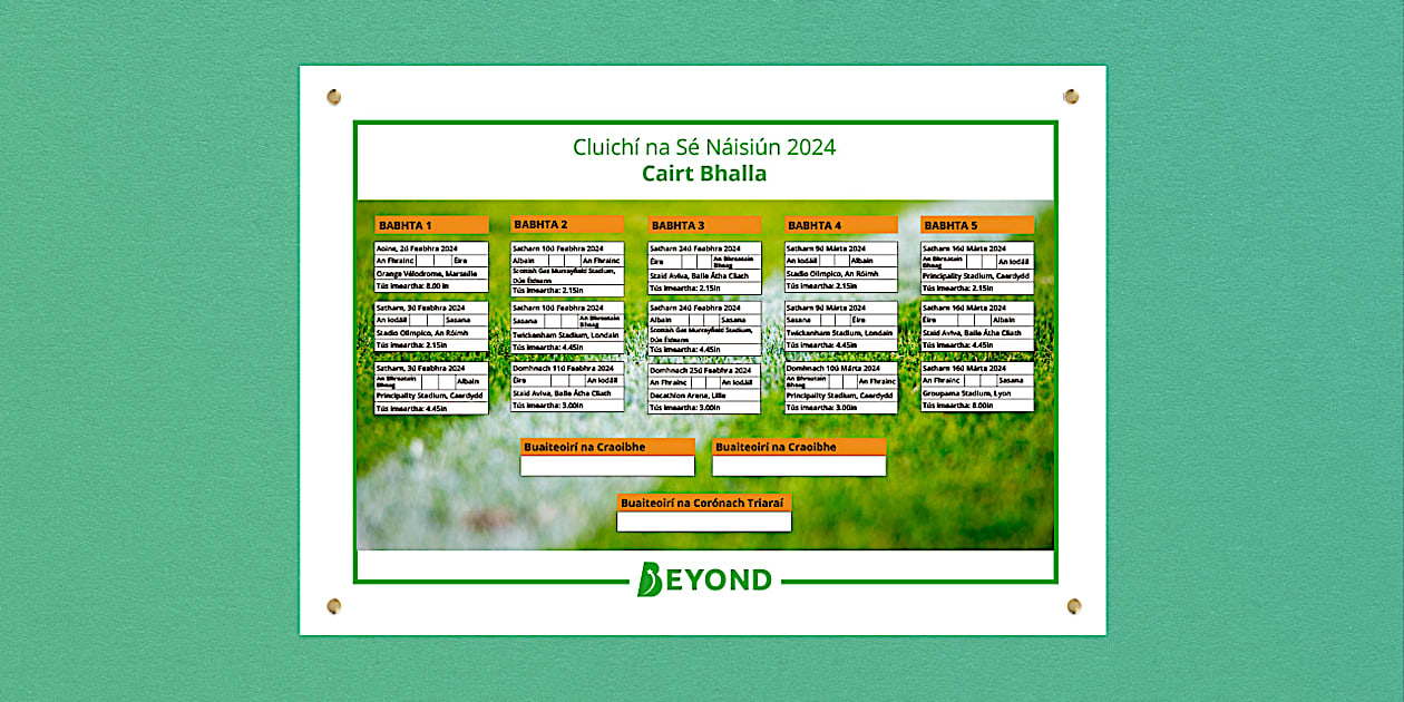 Cluichí na Sé Náisiún 2024 (Cairt Bhalla) - Twinkl