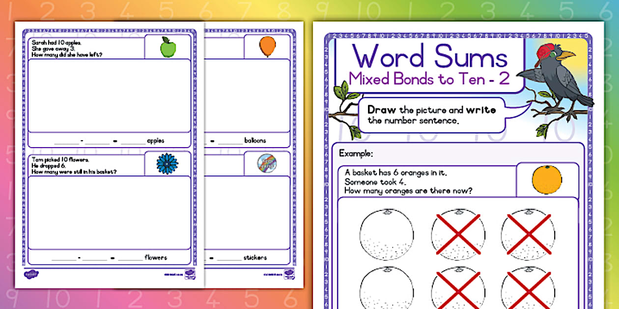 Grade R Word Problems: Mixed Bonds to Ten - 2 - Twinkl