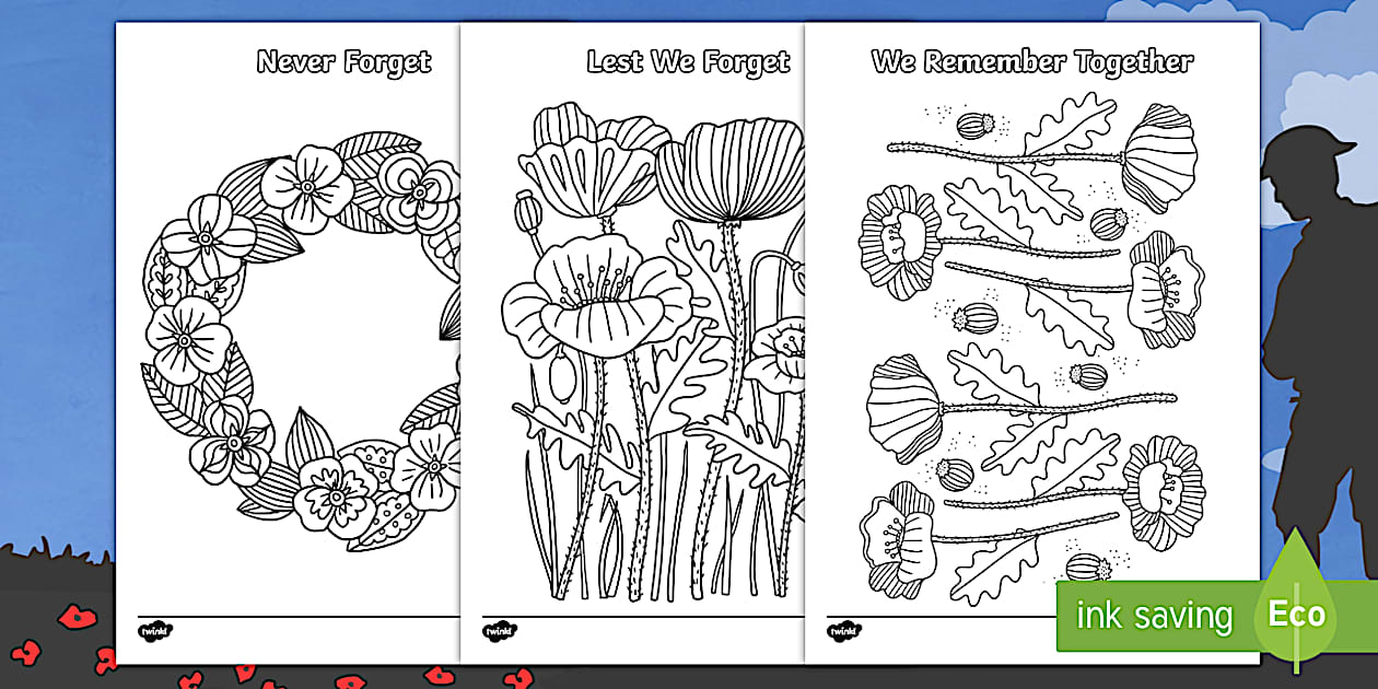 Remembrance Day Mindfulness Colouring Pages (teacher made)