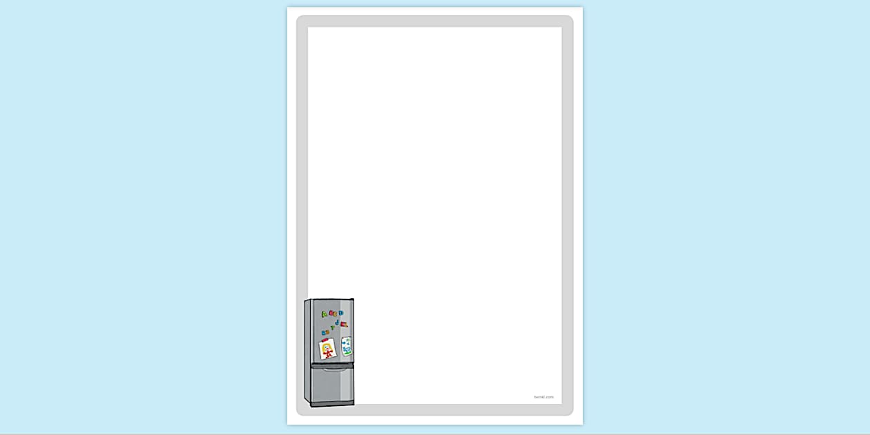 Simple Blank Fridge With Magnets Page Border | Page Borders