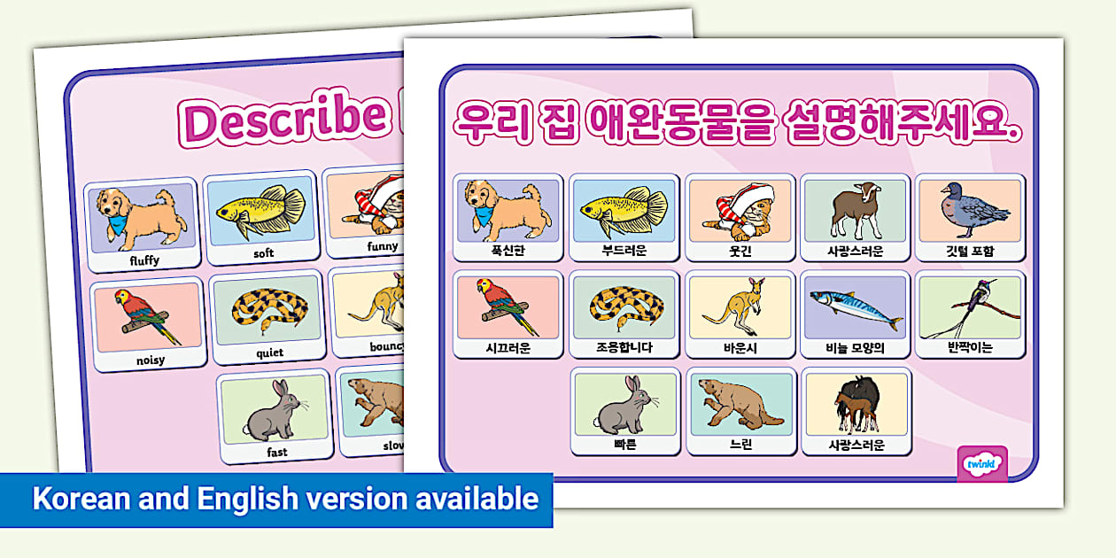 우리 집 애완동물을 설명해주세요 포스터 | Describe My Pet Display Poster