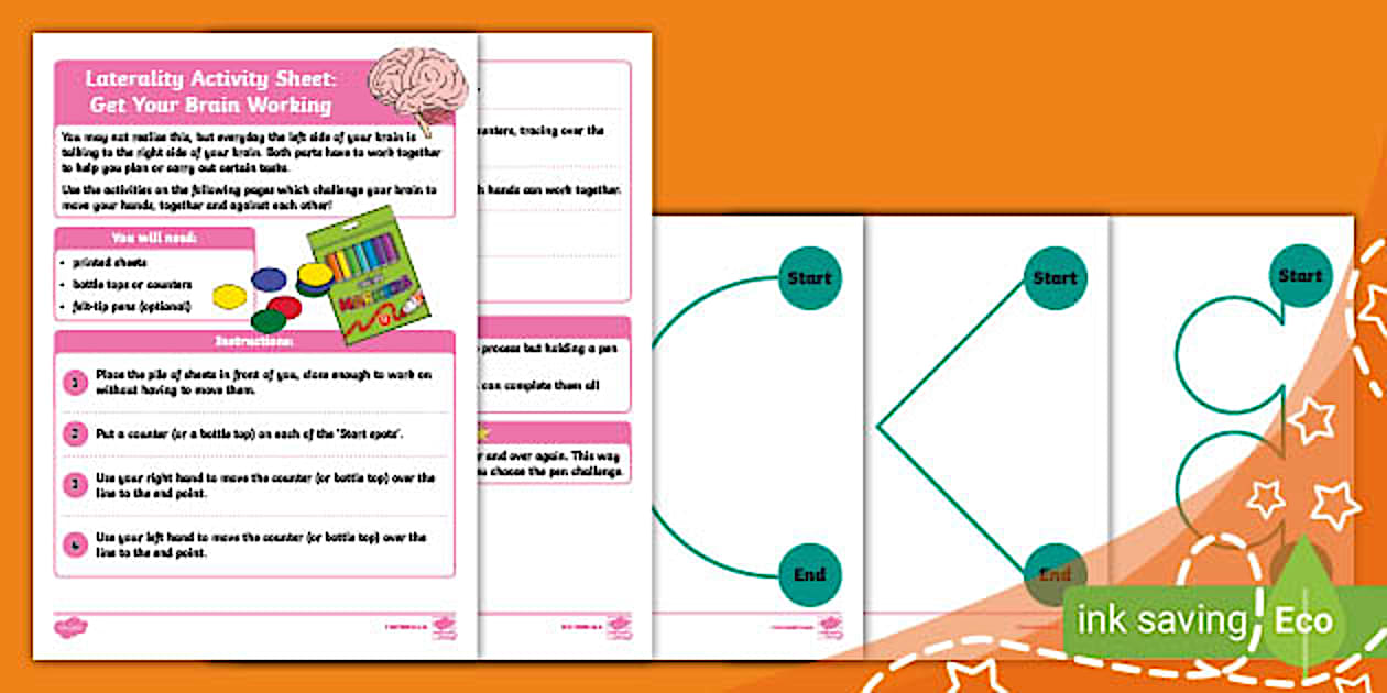 Laterality Activity Sheet: Get Your Brain Working - Twinkl