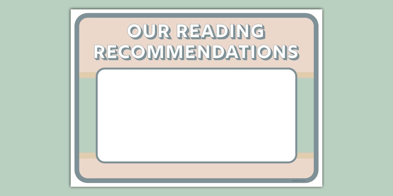 3D Effect-Themed Our Reading Recommendations Display Poster