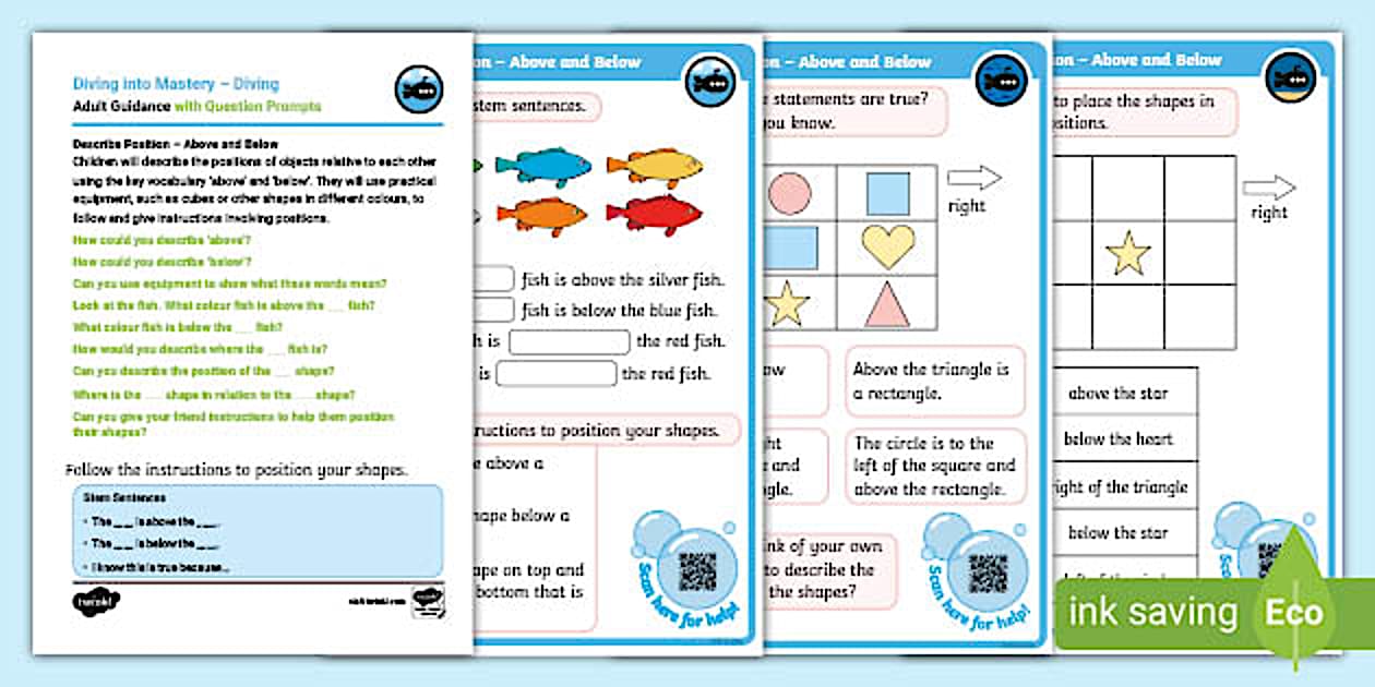 👉 Year 1 DiM: Step 4 Describe Position – Above and Below