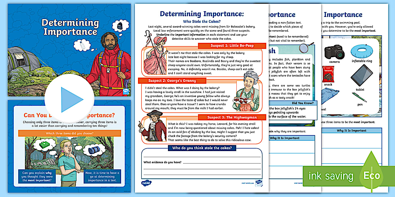 KS2 Determining Importance Activity Pack (Teacher-Made)