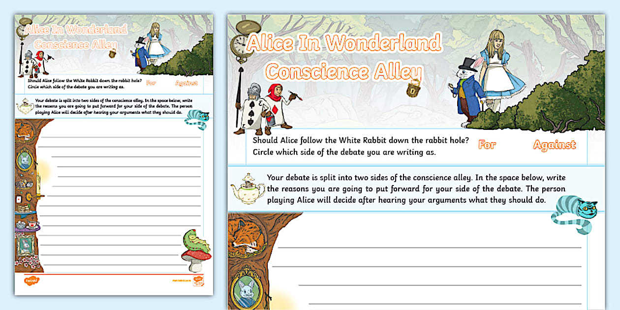 * NEW * Alice In Wonderland Conscience Alley Activity