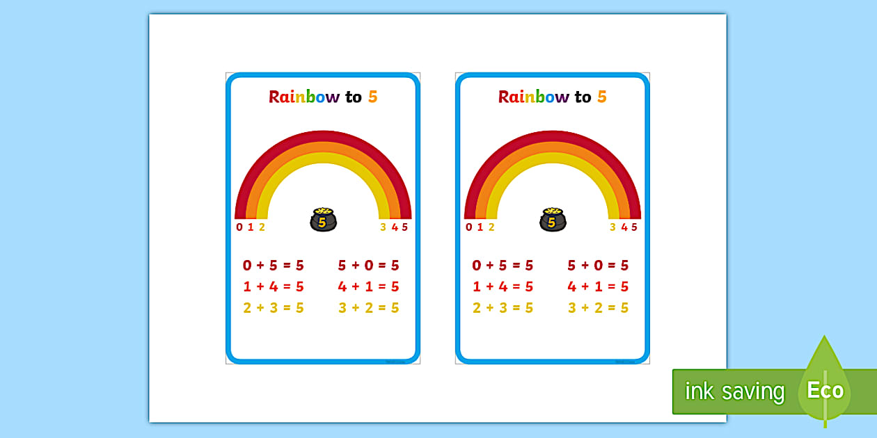 Rainbow-Themed Number Bonds to 5 IKEA Tolsby/Fiestad Frame