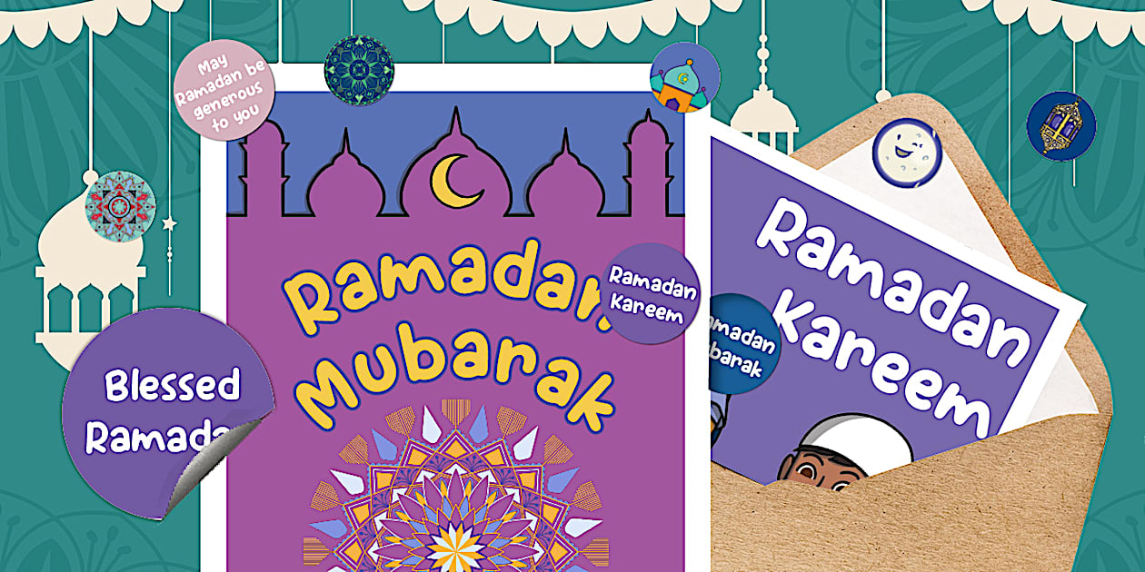 Ramadan - Make a Card - Sticker Activity (teacher made)