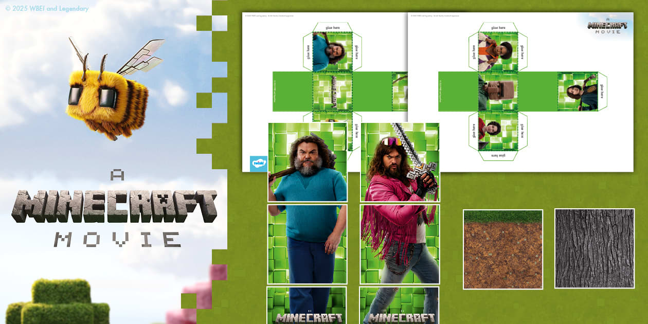 FREE! - A Minecraft Movie: Block Model 3D Nets [Ages 7-11]