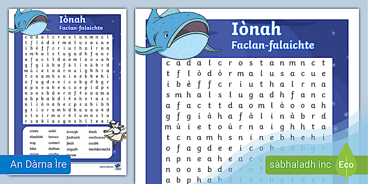 Faclan-falaichte Ìonah - Crìosdaidheachd - FtMG - Twinkl