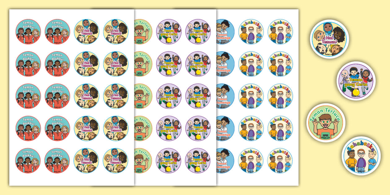 Stiker Teman Baik (teacher made) - Twinkl