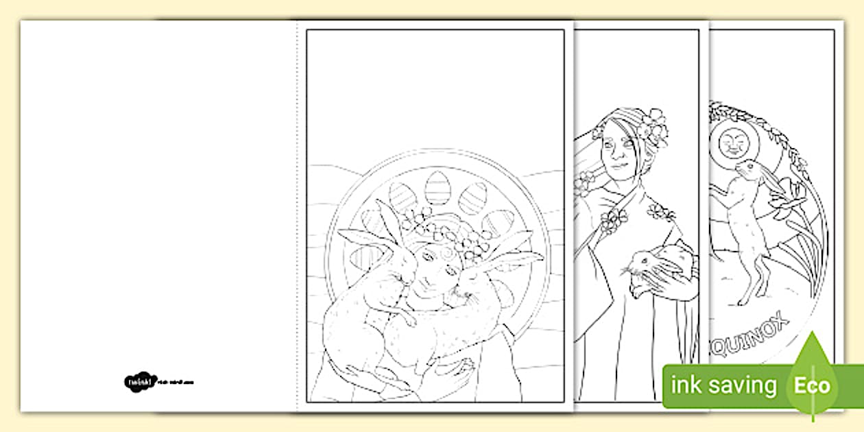 Eostre Colouring Cards - Pagan Celebration Spring Equinox