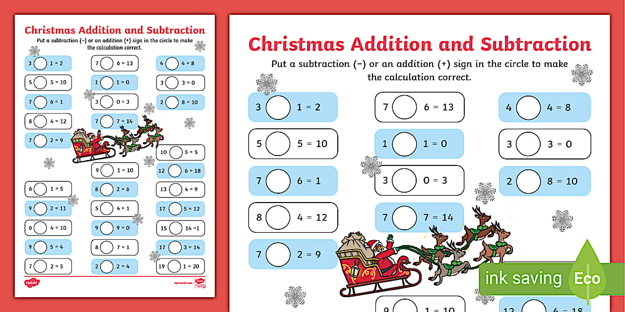 Christmas Addition and Subtraction - Primary Resources