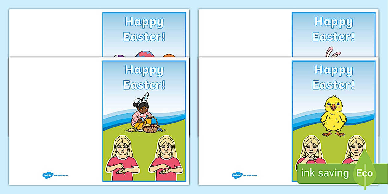 Auslan Easter Cards