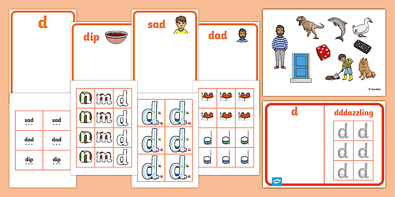 'd' - Level 2 Phonics SEND Workstation Pack (teacher made)