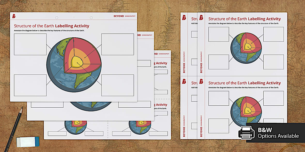 Structure of the Earth Labelling Activity |Geography| Beyond