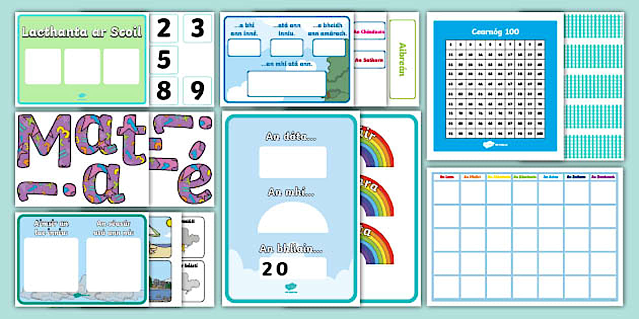 Ready Made Calendar Display Pack Gaeilge (Teacher-Made)