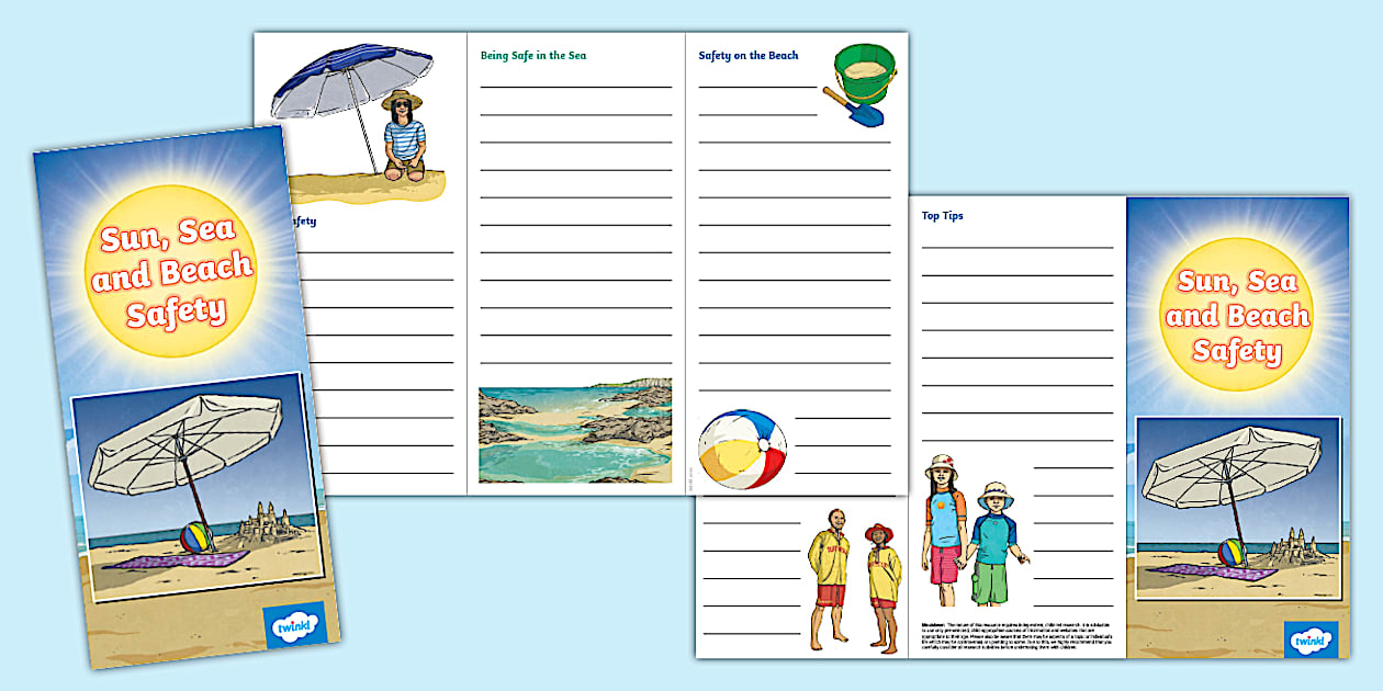 Sun, Sea and Beach Safety Leaflet Template - Twinkl