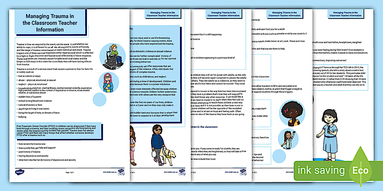 Supporting Children with Trauma Information Guide - Twinkl