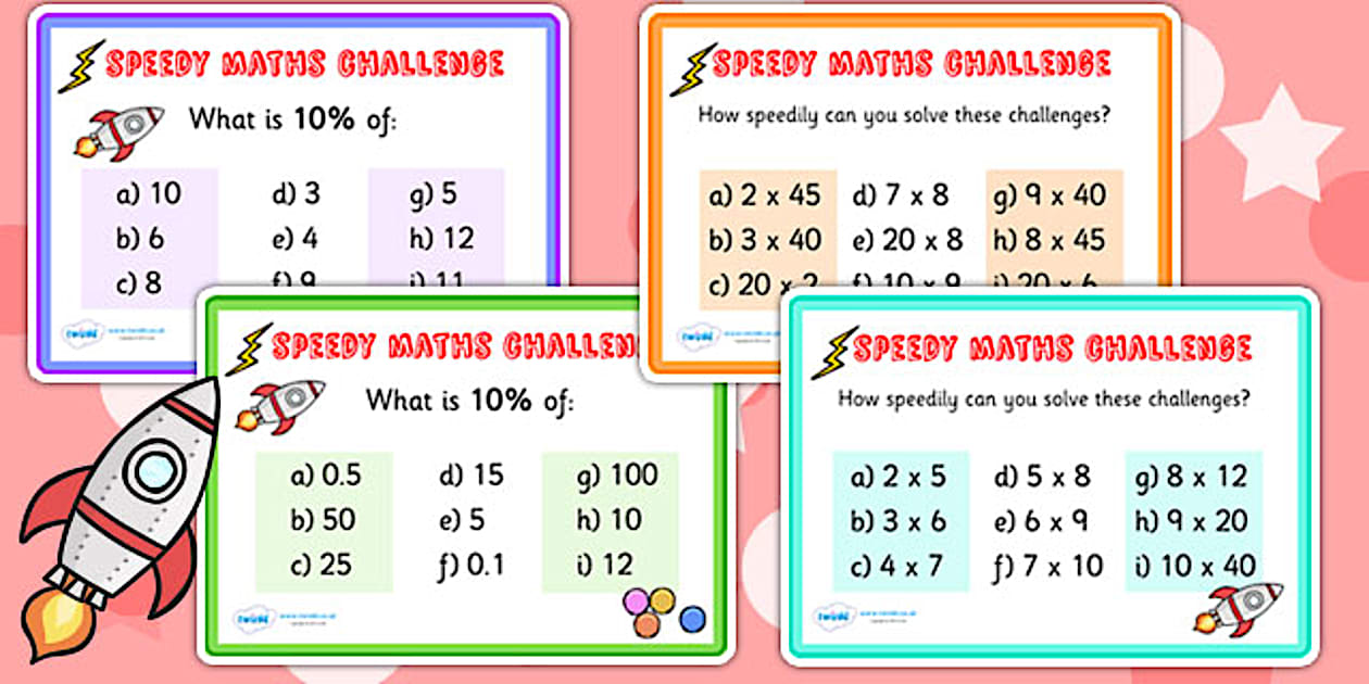 Speedy Maths Challenge Cards - Twinkl