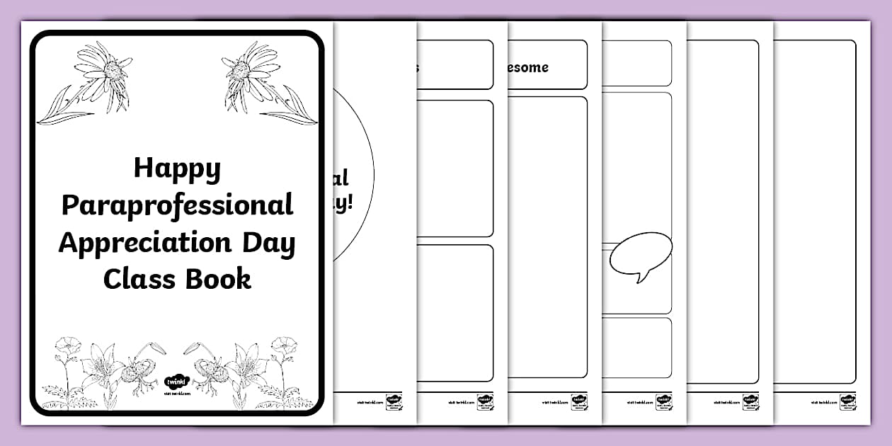 Paraprofessional Appreciation Class Book | Twinkl USA
