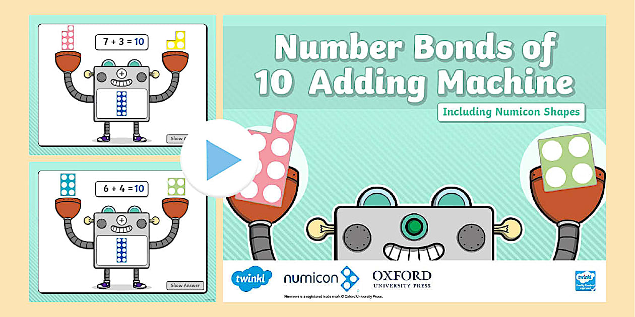 👉 Number Bonds of 10 Adding Machine PowerPoint - Twinkl