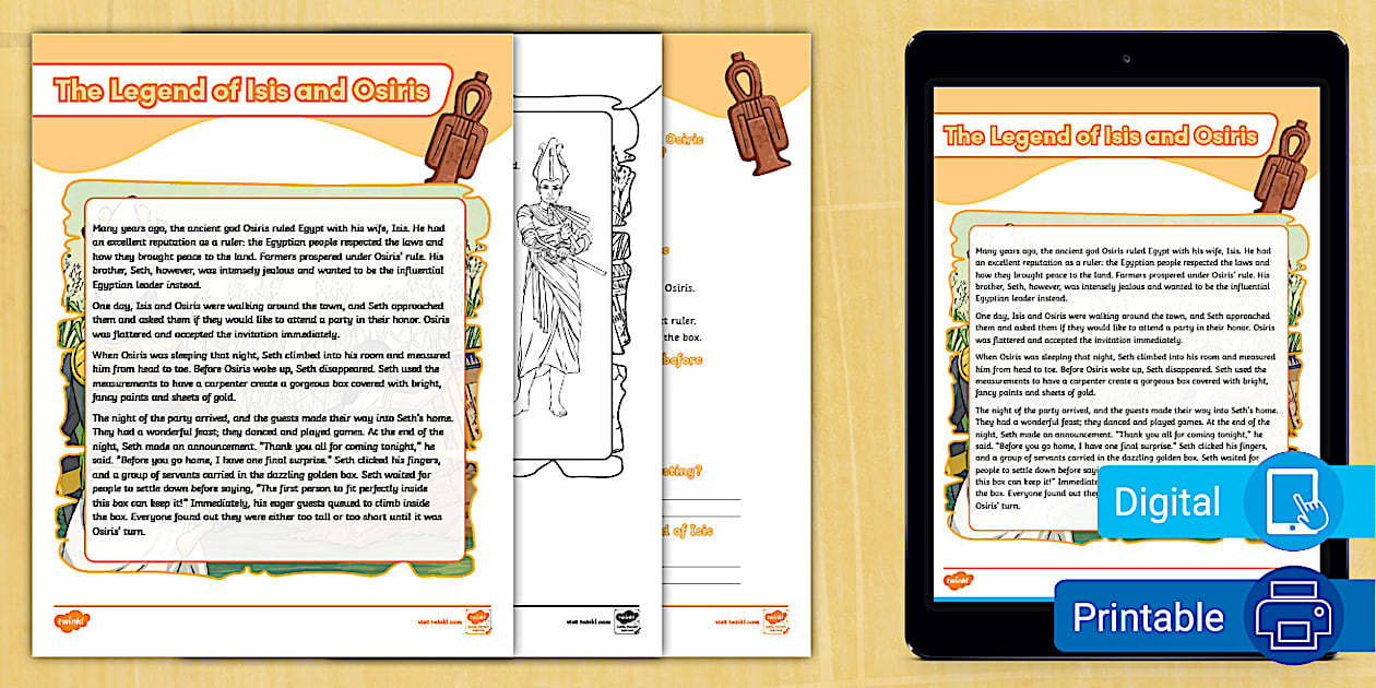 Sixth Grade Legend of Isis and Osiris Reading Comprehension
