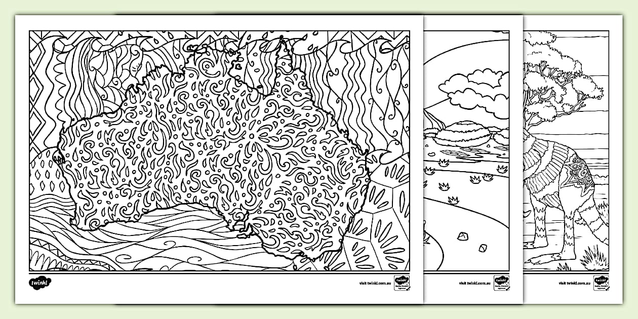Australian Outback Colouring Pages | Twinkl
