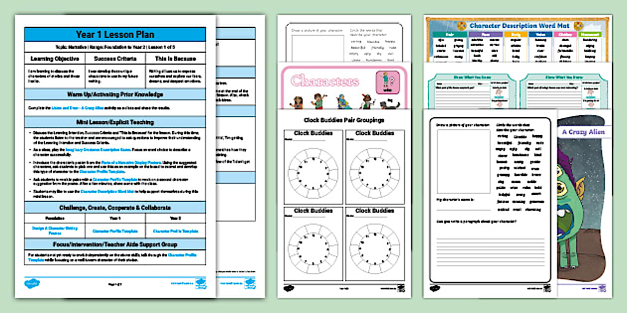 Year 1 Inclusion Narrative Differentiated Lesson Plan 1