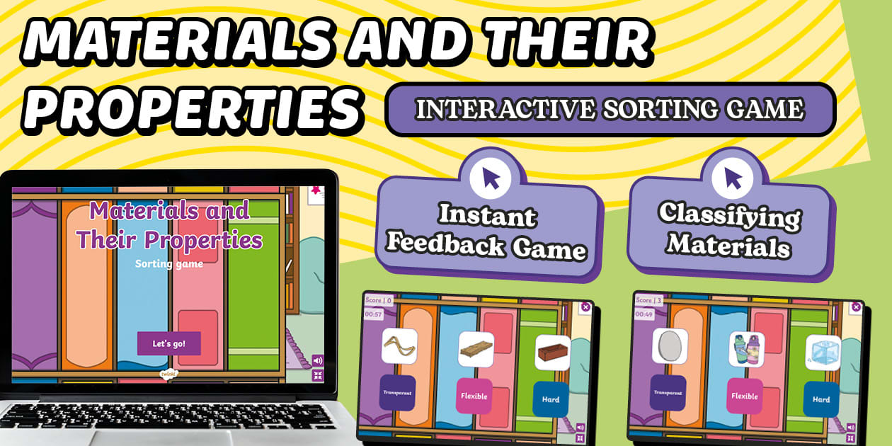 Materials and Their Properties Sorting Game - F-2 - Twinkl