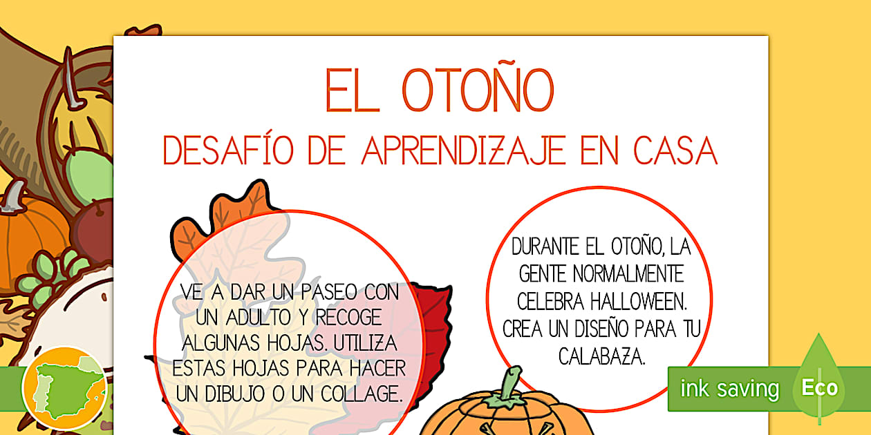Ficha de actividad: El Otoño - Desafío de aprendizaje en casa