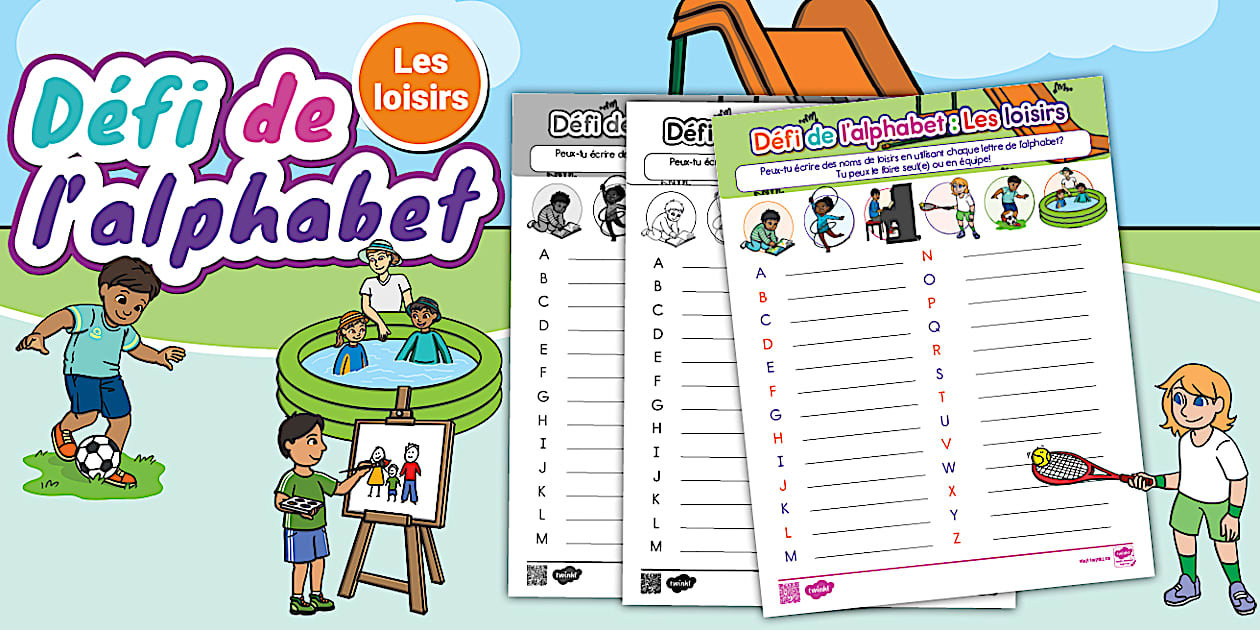 Feuille de travail : Défi de l'alphabet - Les loisirs