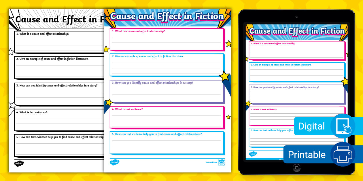 Third Grade Cause and Effect in Fiction Quick Quiz - Twinkl