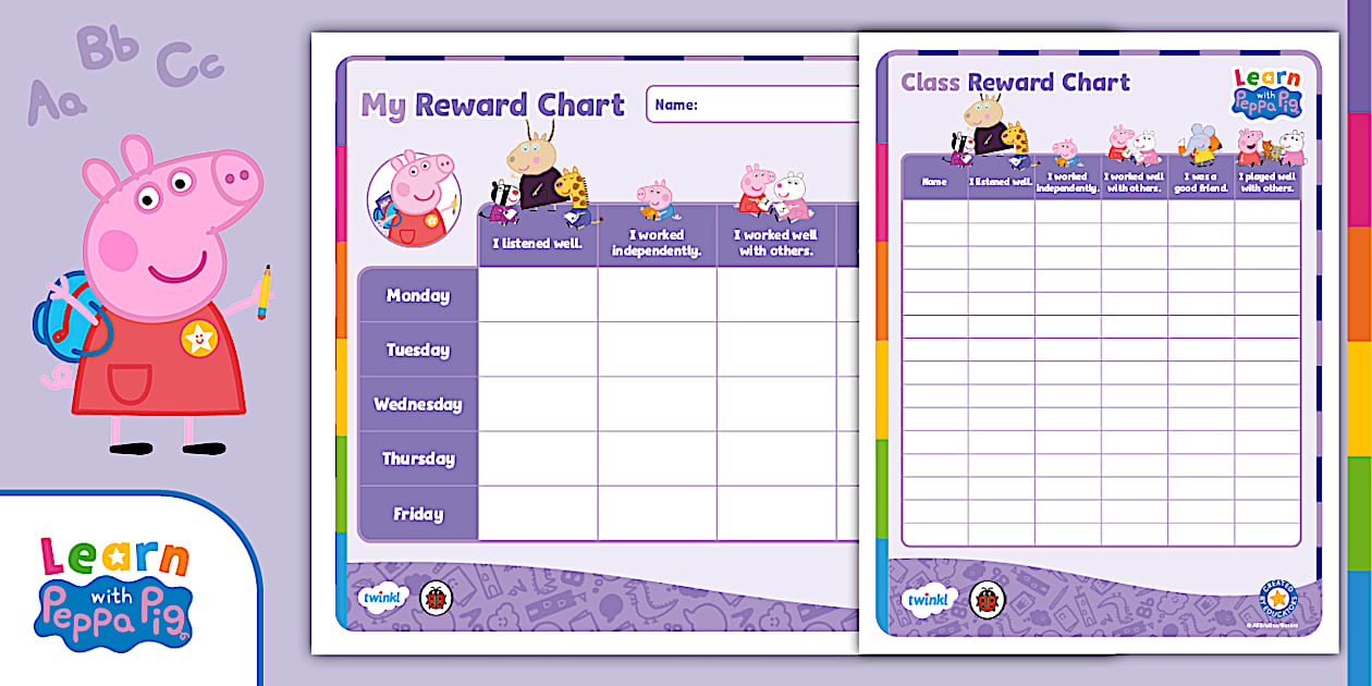 Peppa Pig: Class Reward Chart (teacher made) - Twinkl