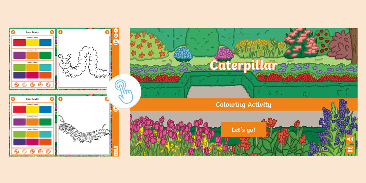Caterpillar Interactive Colouring (teacher made) - Twinkl