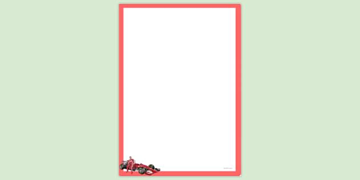 Simple Blank Ferrari Page Border | Page Borders | Twinkl