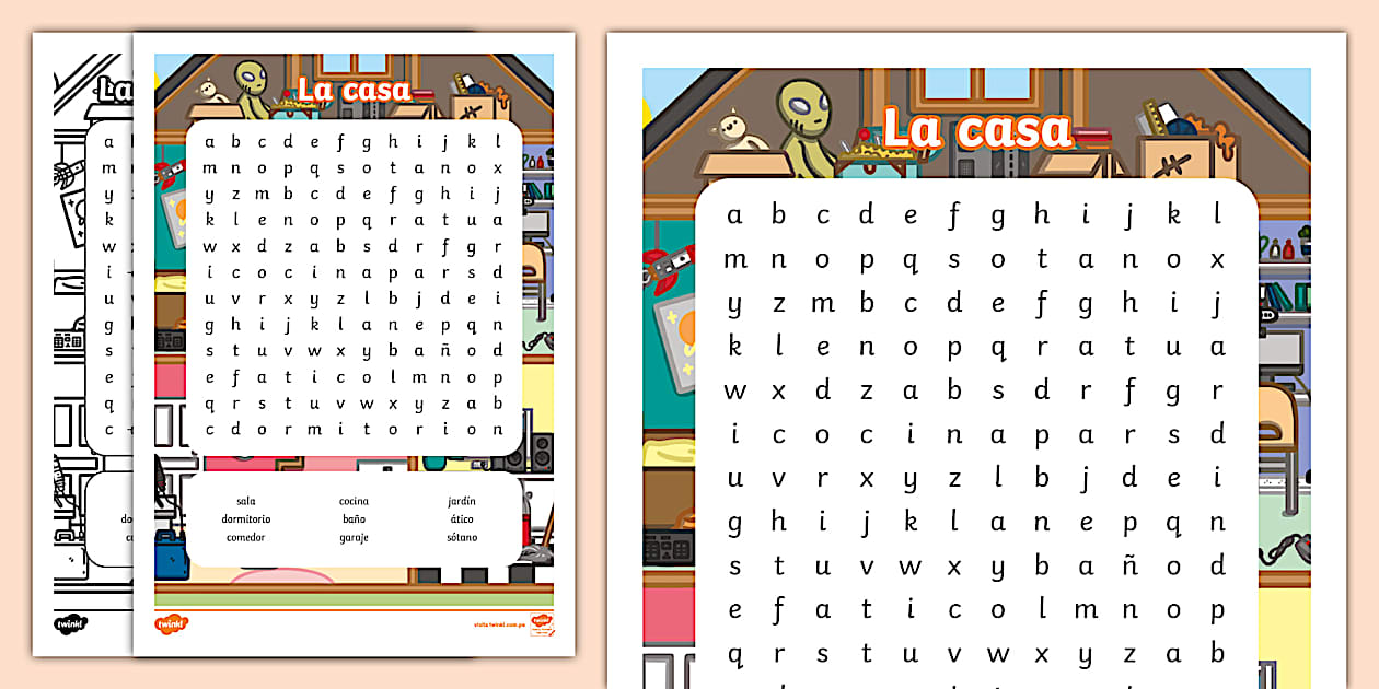 Sopa de letras: La casa (teacher made) - Twinkl