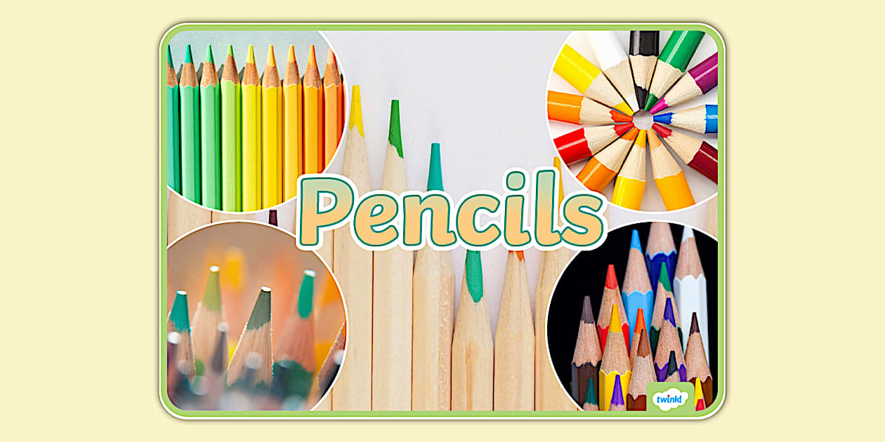 Pencils Photo Display Poster (teacher made) - Twinkl