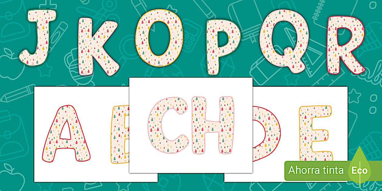 Letras del Abecedario Ch, Ñ y Ll - Versión Gotitas de Agua