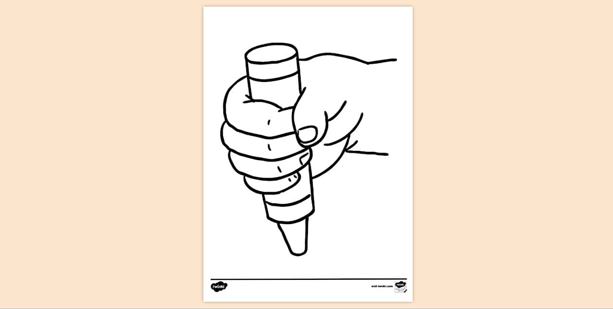 Cylindrical Grasp Colouring | Colouring Sheets - Twinkl