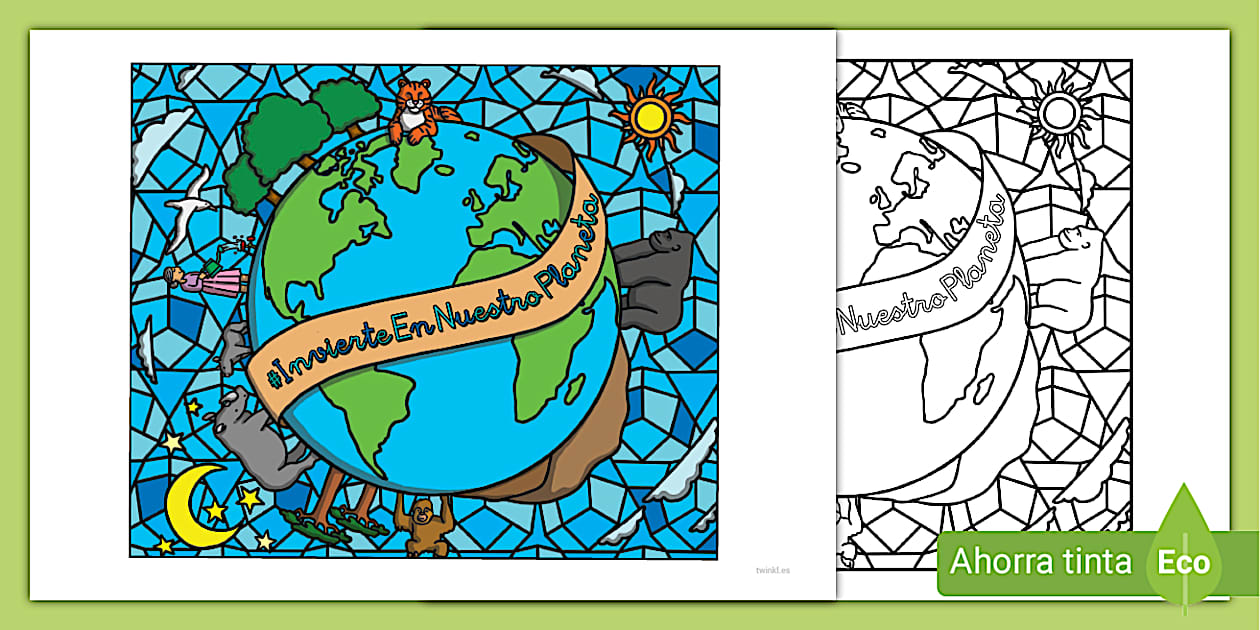 Hoja de colorear: La Tierra (Día Mundial de La Tierra)