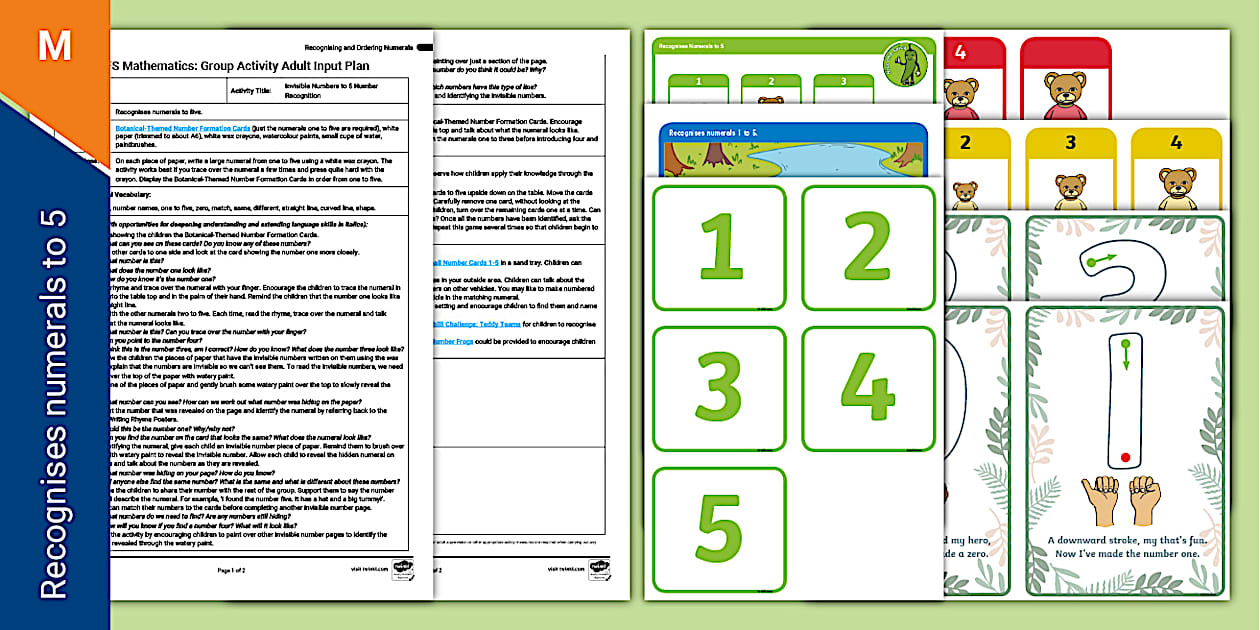 EYFS Maths: Invisible Numbers to 5 Group Adult Input Plan
