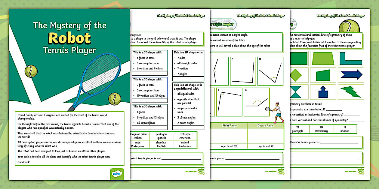 Year 3 The Mystery of the Missing Tennis Balls Wimbledon Maths Mystery Game