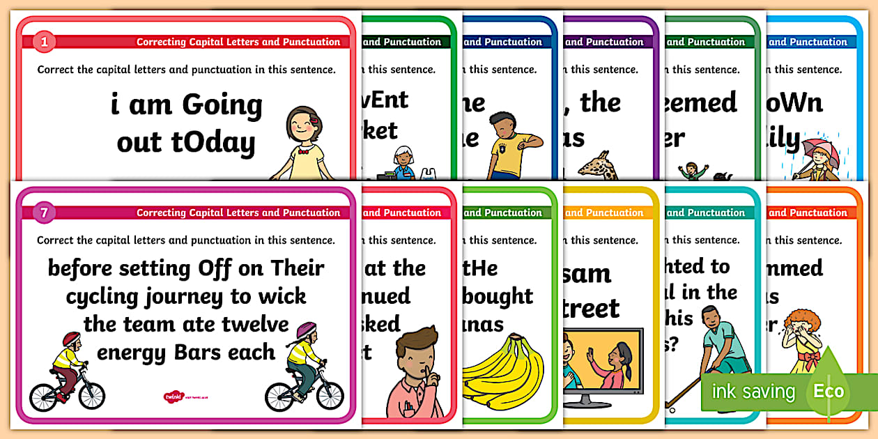 Editable Correcting Capital Letters and Punctuation Blether Stations