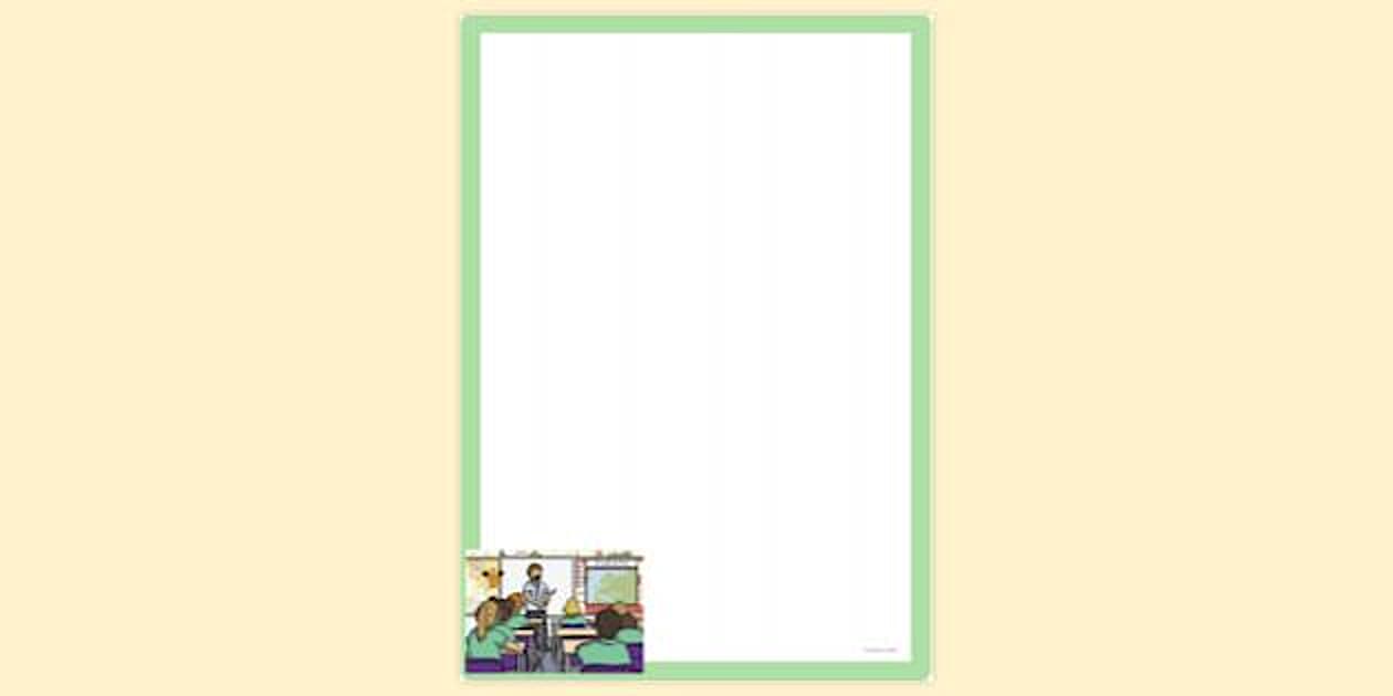 Simple Blank Teacher Taking Register Page Border | Twinkl